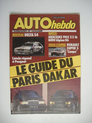 AUTO HEBDO n°451 GUIDE PARIS DAKAR 85-R5 GT COUPE-BMW ALPINA B6-MERCEDES 190 E | eBay
