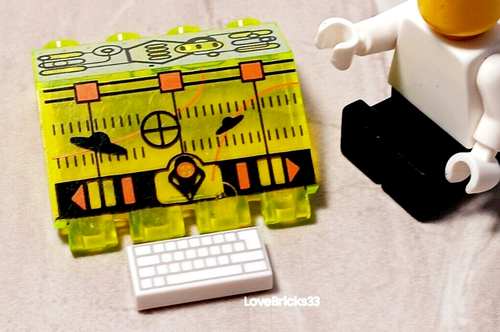 LEGO UFO Computer Screen Trans Neon Yellow Printed Clear Target Tubes ...