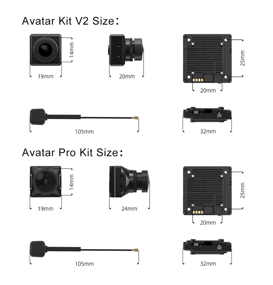 CADDX Walksnail Avatar HD Pro Kit V2 With Gyroflow 4:3 Camera for FPV ...