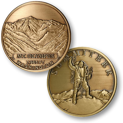 Mt Olympus Summiteer Challenge Coin Bronze Mount Mountain Summit ...