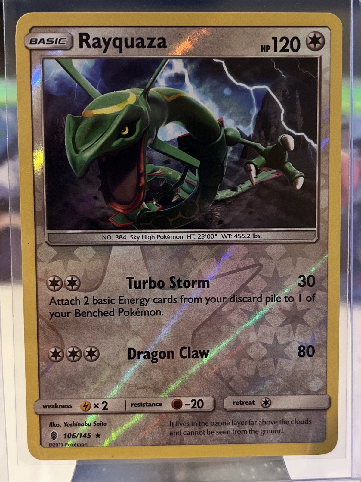 Pokémon TCG Rayquaza Sun & Moon: Guardians Rising 106/145 Reverse Holo ...