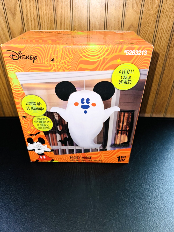New 4' DISNEY MICKEY MOUSE HALLOWEEN AIRBLOWN INFLATABLE GHOST BOO ...