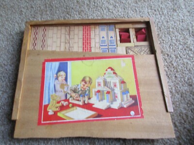 Vintage German Wooden Building Blocks Set - Ges Gesch | eBay