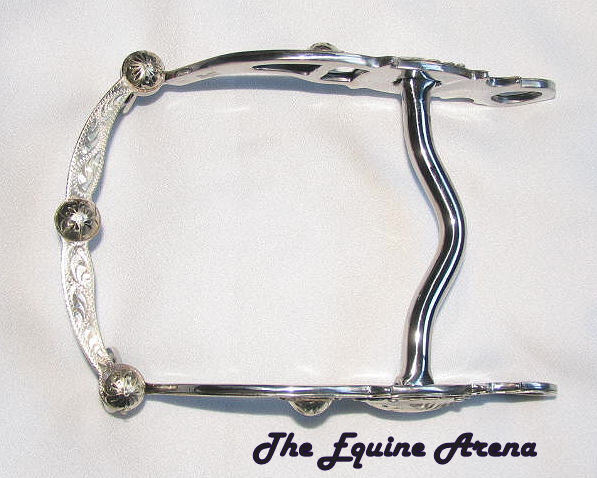 Western Silver Show Bit - 5 Inch Mouth - Low Port - Large Oval Concho ...