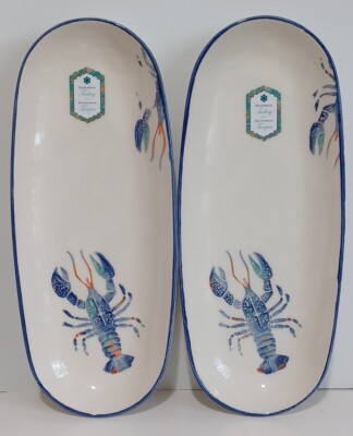 2 Papart Dinner Plates 14" Crayfish / Lobster 🦞 Handcrafted In Turkey ...