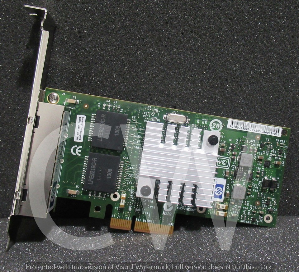 593743-001 HP Quad-Ports Gigabit Ethernet PCI-E 2.0 x4 Server Network ...
