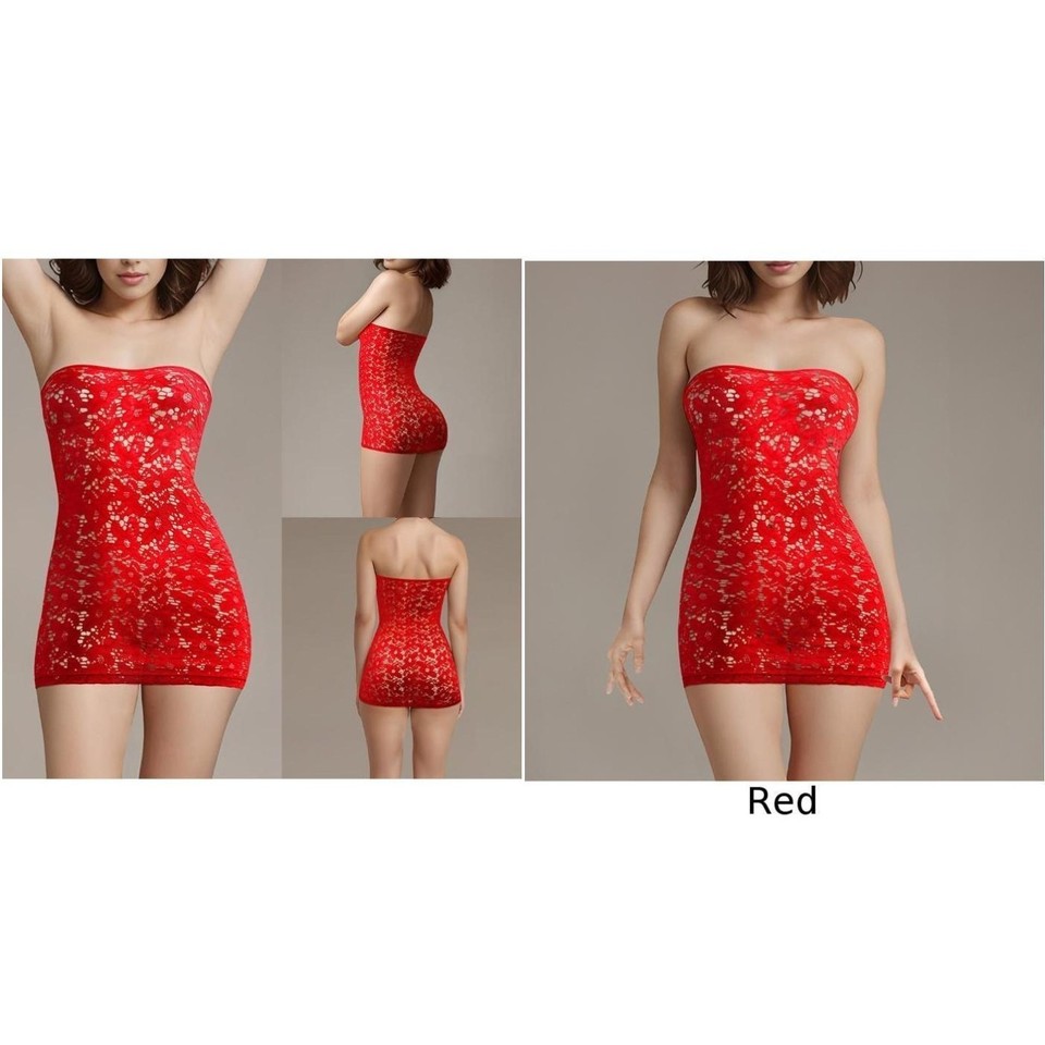 Womens Trendy Lingerie Set featuring a Hip Wrapped Design in Bright Red ...