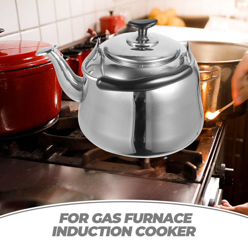 Large Capacity Sound Pot Silver Teapot Teakettle for Stovetop Stainless ...