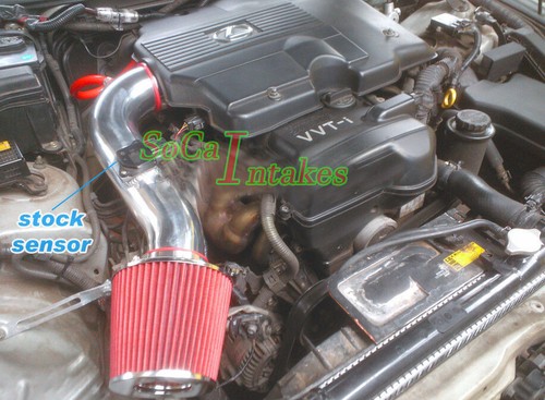 RED short ram Air intake kit & filter for 2001-05 Lexus IS300 Altezza 3 ...