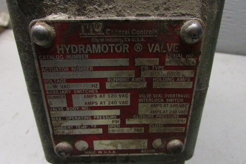 ITT Hydramotor Valve H10A620B5F1 Oil Type: MIL-H-5606 120V 50/60Hz | eBay