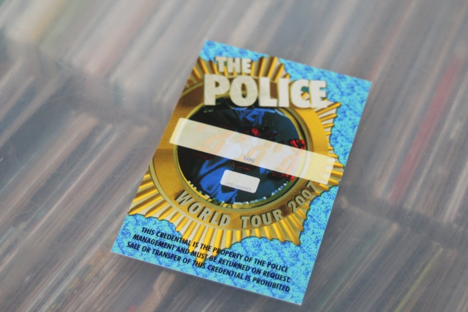 The Police Sting - Backstage Pass Inlay Card - FREE SHIPPING - Special ...