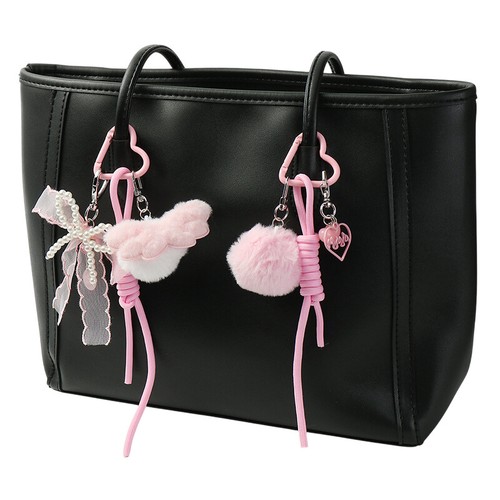 Ins Style Sweet Plux Ball Mesh Bow Keychain Key Holder Sac Pendant ...