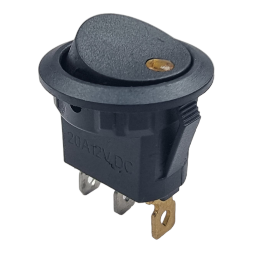 12V LED Rocker Switch Light Round Black ON/OFF Switches for Car Van ...
