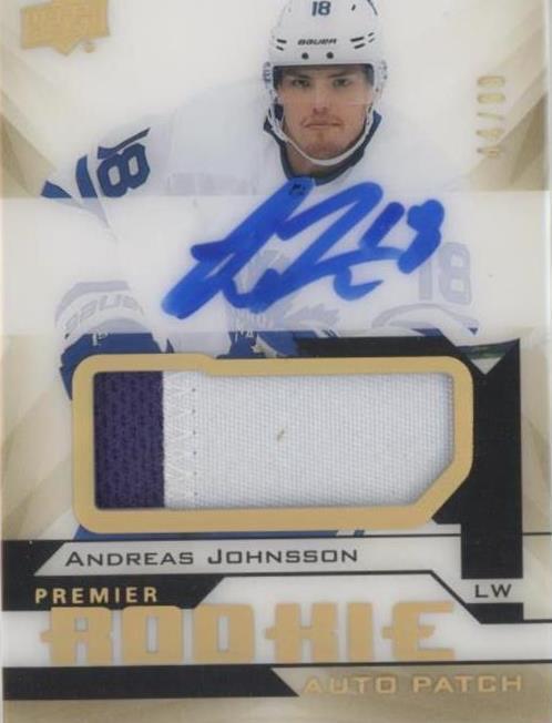 2018-19 Upper Deck Premier - Acetate Rookie Auto Patch Andreas Johnsson ...