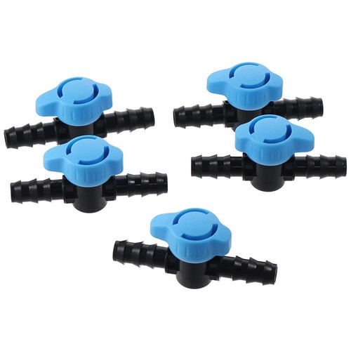 5pcs Plastic in-Line Ball Valve Black & Blue Water Valve Water,Oil,Gas ...