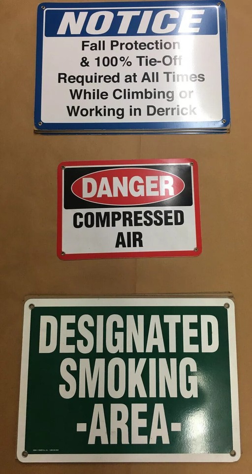Assorted Safety Signs Lot/7, New & Unused | eBay