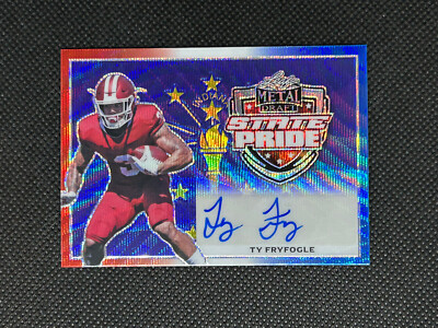 TY FRYFOGLE 2022 Leaf Metal Draft AUTO RWB Red White Blue Prizm 7/7 ...