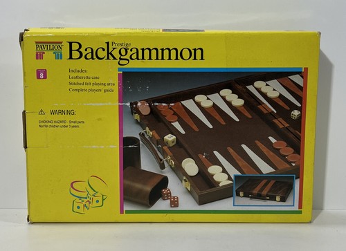 Pavilion Prestige 1992 Backgammon Game Toys “R” Us w/ Leatherette Case ...