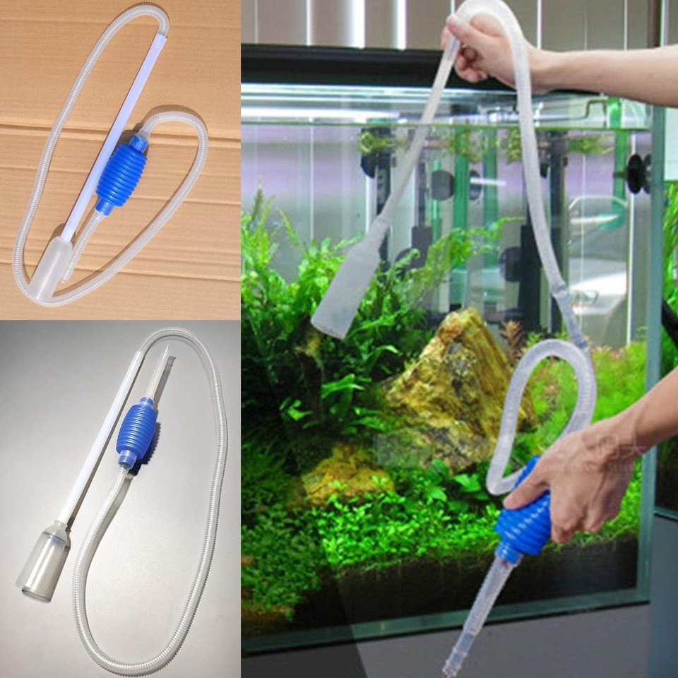 Hand Syphon Pump Aquarium Fish Tank Water Drain Gravel Cleaner Siphon ...