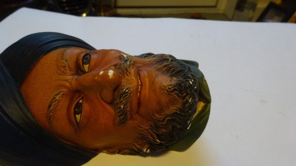 BOSSONS HEAD SIKH Wall Ornament Vintage 3D England Chalkware Bust | eBay UK