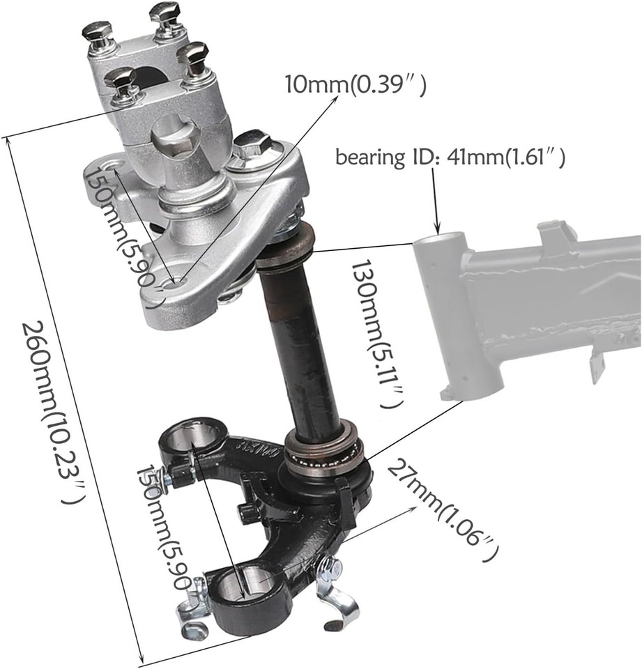 Off-Road Motorcycle Front Forks Suspension Shocks with Triple Tree ...