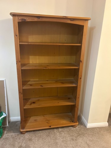 Pine bookcase 5ft, with adjustable shelves | eBay UK