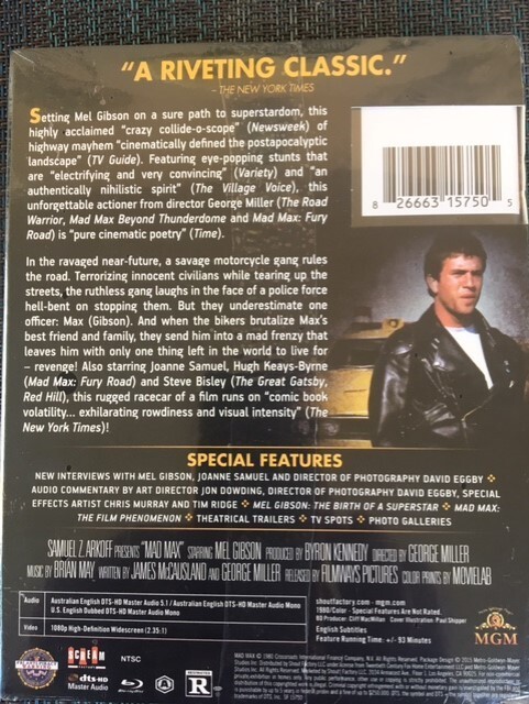 George Miller's MAD MAX-1979 (Scream Collector's Blu-Ray) W/ Slipcover ...