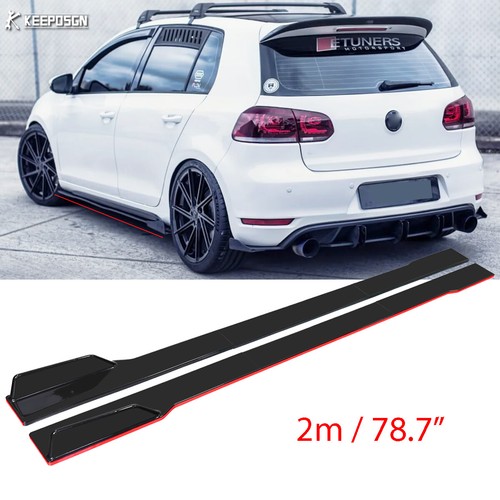 200cm For VW Golf GTI MK5 MK6 MK7 Side Skirts Rocker Panel Splitter Lip ...