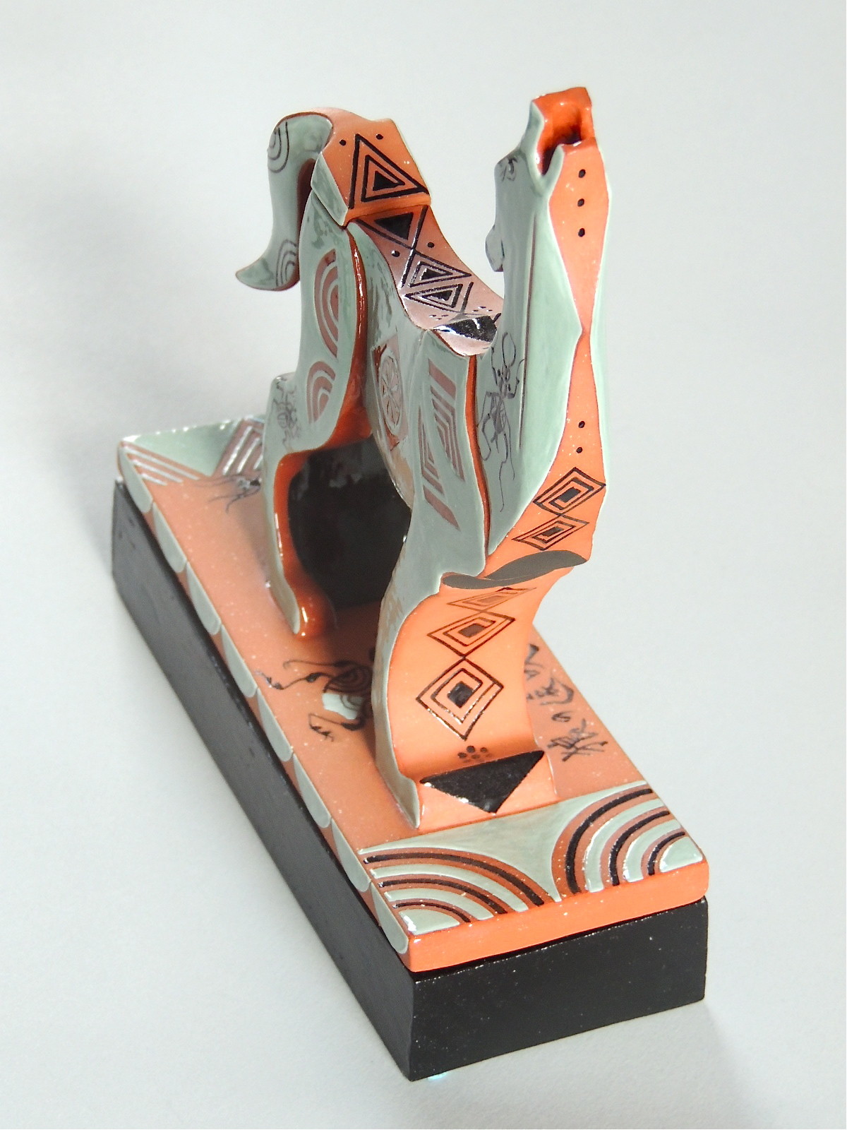 Mariko Swisher contemporary ceramist, figurative, sculpted wolf teapot ...