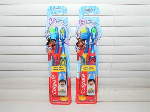 (2) Colgate Kids Extra-Soft Ryan's World Toothbrush Set 4 Toothbrushes ...