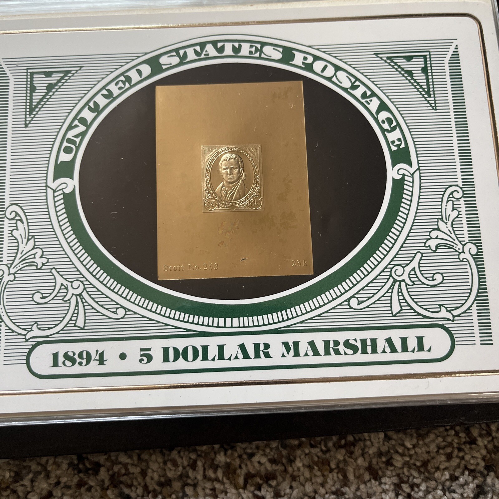 23 Karat Gold Proof Collection US Stamp Classics 33 Stamps W/COA 3.7g ...