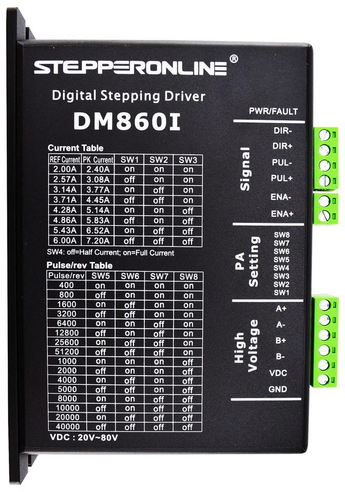 STEPPERONLINE Nema 34 Stepper Motor 8.2Nm(850oz.in) 6A φ14mm &Driver ...