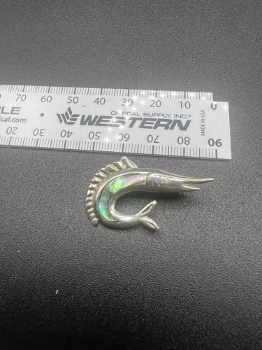 TAXCO TA-15 Sterling Silver & Abalone Marlin Fish Pin Vintage #G-3 | eBay