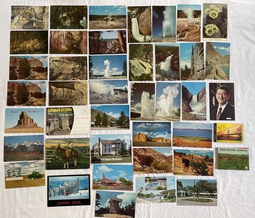 Lot of 42 Vintage Travel Postcards West Yellowstone NM TX CA OK WY KS Carlsbad | eBay