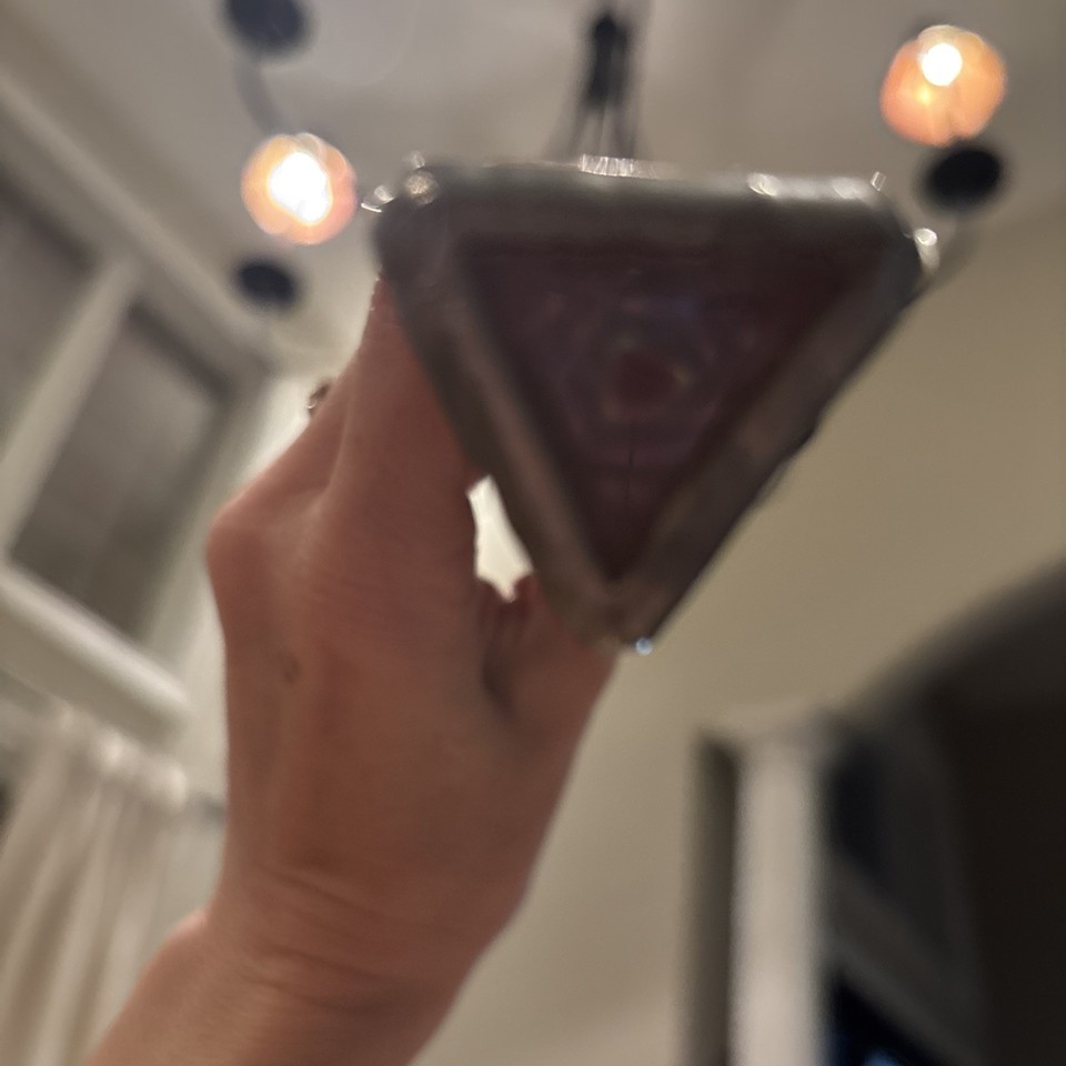 Vintage Triangle Triangular 9" Stained Glass Kaleidoscope Metal ...