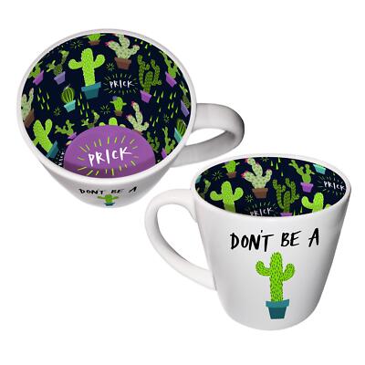 Novelty Mug Coffee Tea Funny Cup Don't Be A Prick Ceramic Cactus Gift ...
