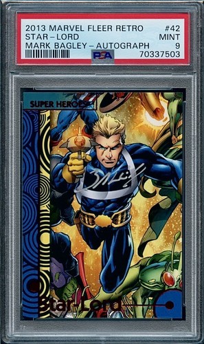 2013 Marvel Fleer Retro Autograph Mark Bagley #42 Star-Lord PSA 9 🔥RARE ...
