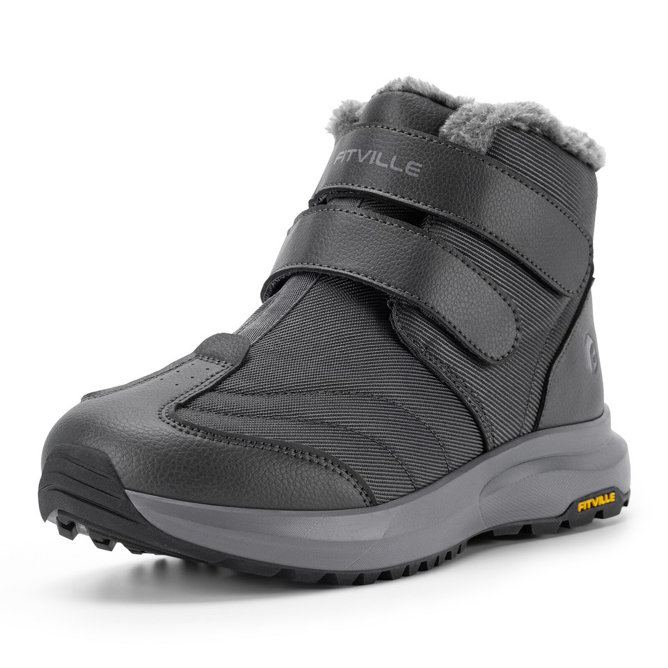 FitVille Men's Extra Wide Snow Boots Outdoor Winter Shoes Waterproof ...