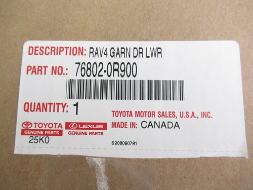 Genuine OEM Toyota 76802-0R900 Rear Lower Tailgate Trim Garnish 2016 ...