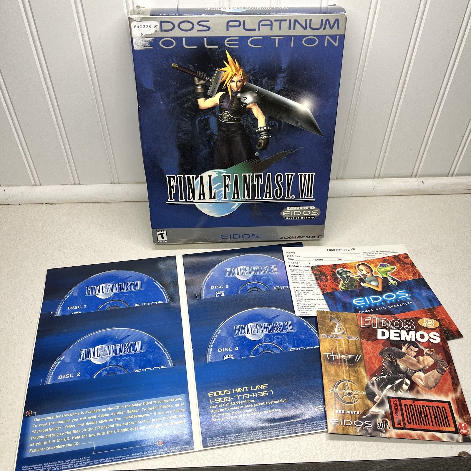 Final Fantasy VII 7 Platinum Edition PC Vintage 1998 Big Box - Eidos ...