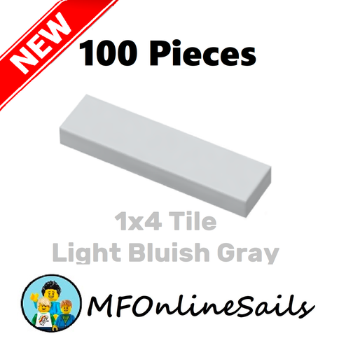 **NEW** 100x Genuine LEGO 1x4 Tiles - Light Bluish Gray - Bulk Lot ...