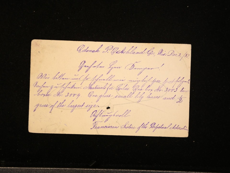 US POSTAL CARD ODANAH WISCONSIN 1883 HAND CANCEL TO DAYTON OHIO | eBay