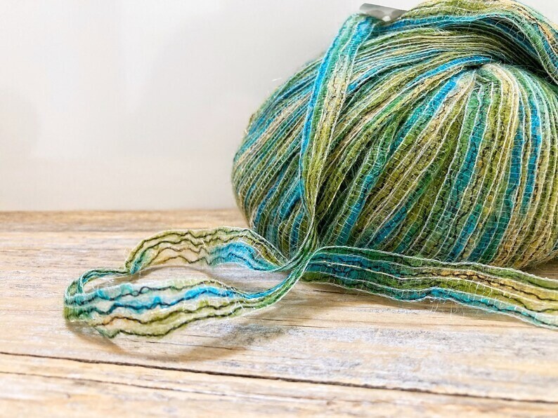 trendsetter love yarn . ocean life 715 . 88yds . turquoise green gauze ...