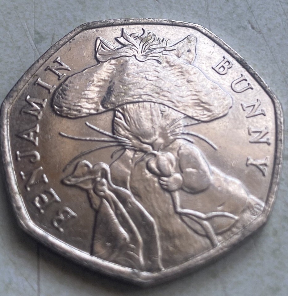 2017 Benjamin Bunny 50p Coin Beatrix Potter Fifty Pence Piece - Very ...