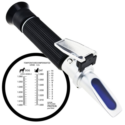Handheld Clinical Veterinary Refractometer w/ ATC Serum Protein 2-14g ...