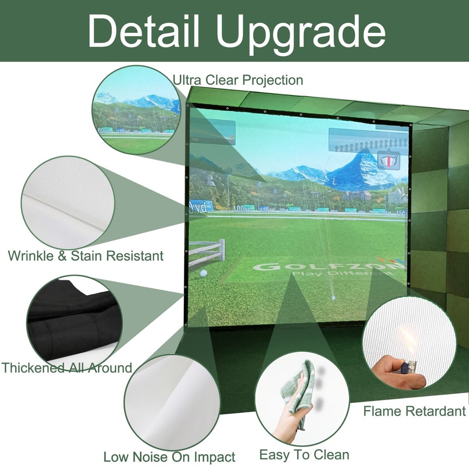 IMPACT SPORTS Golf Simulator Impact Screen 9'10'' Indoor DIY Golf ...