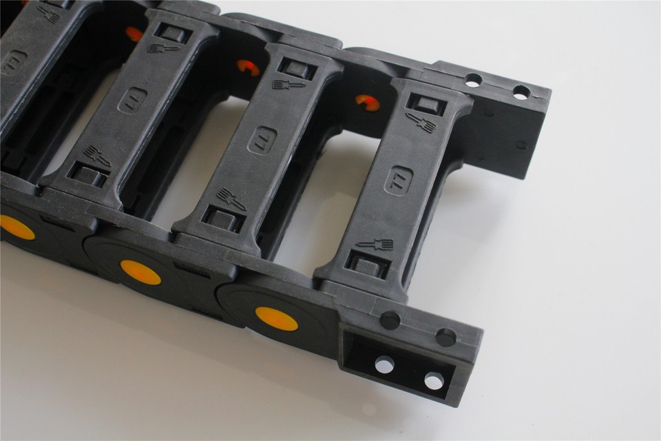 2X R55 25mm x 77mm Black Cable Drag Chain Open Type Wire Carrier 1M US ...