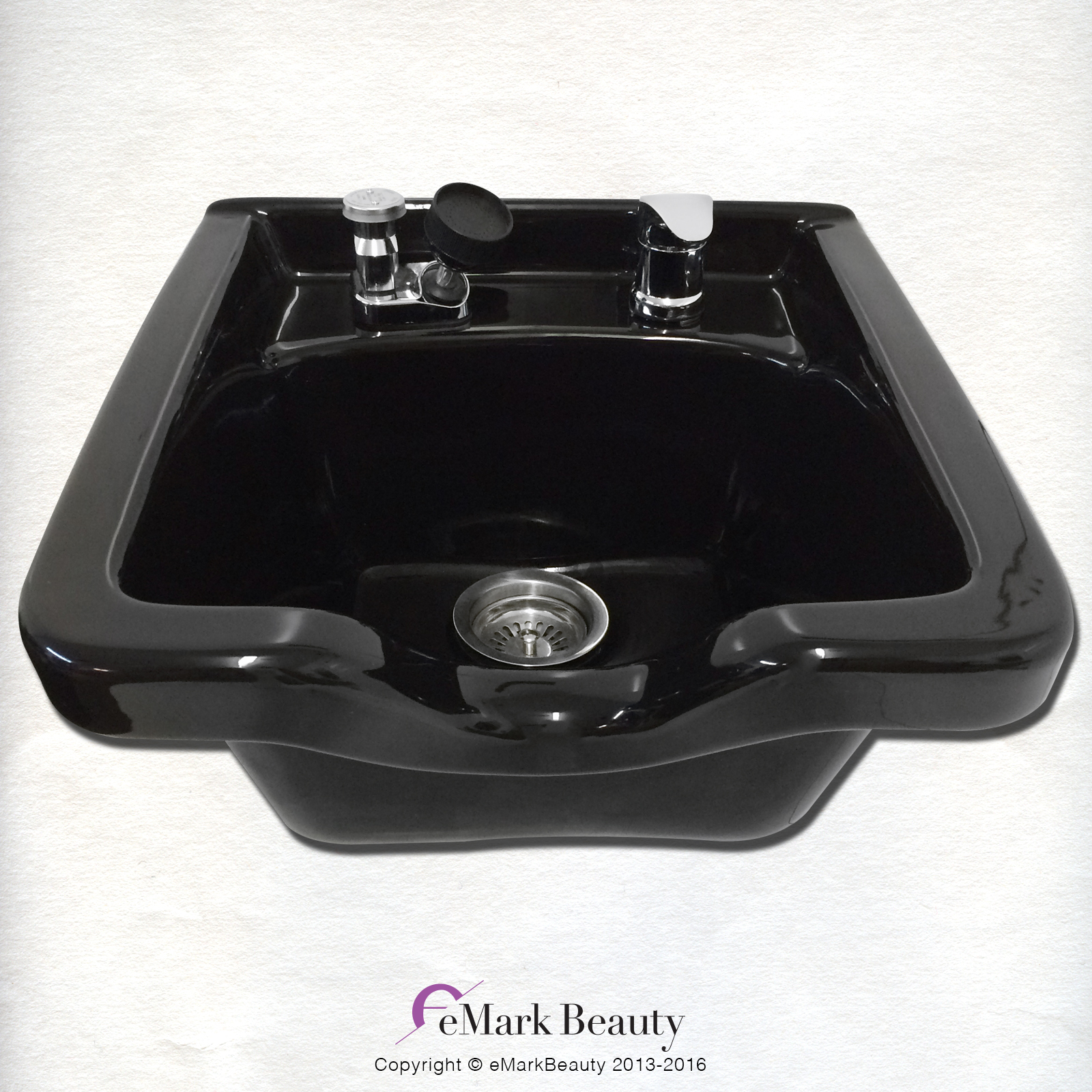 Square Shampoo Bowl Black ABS Plastic Shampoo Sink Salon Equipment TLC ...
