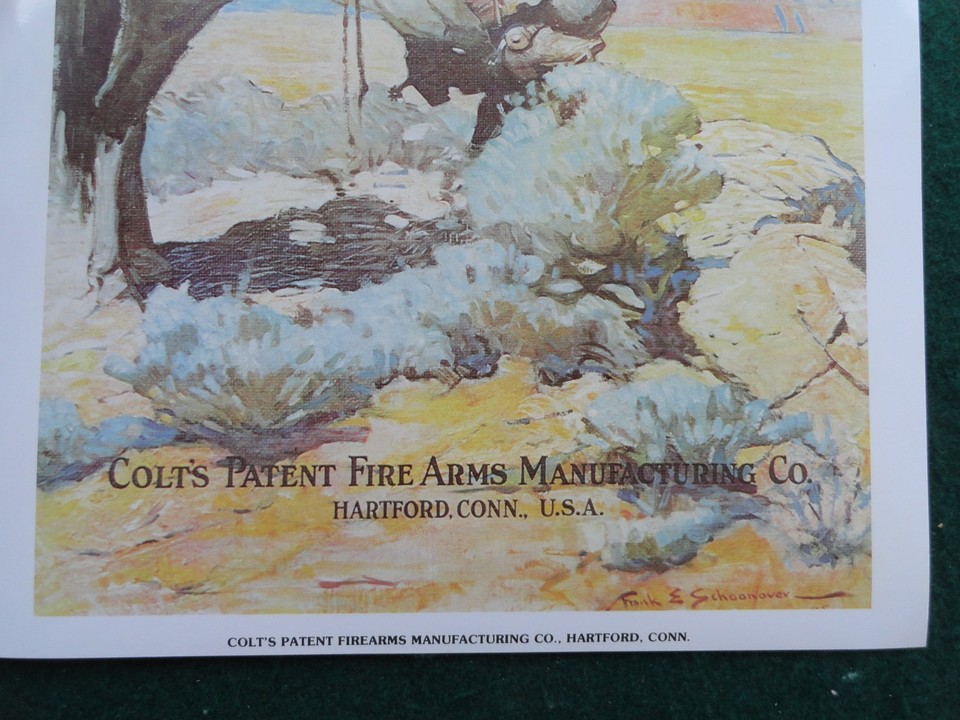 Colt Revolvers Advertising Poster, Frank E. Schoonover Cowboy on ...