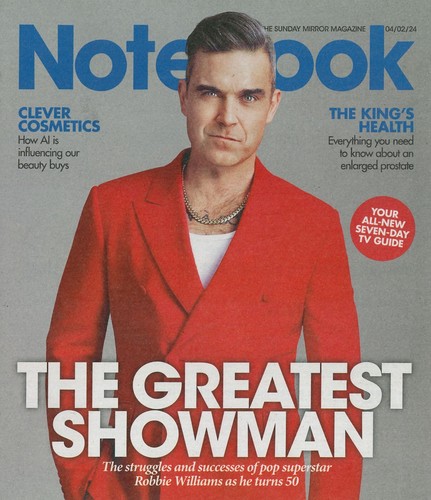 UK Sunday Mirror Notebook Magazine: Robbie Williams, Russell Grant ...